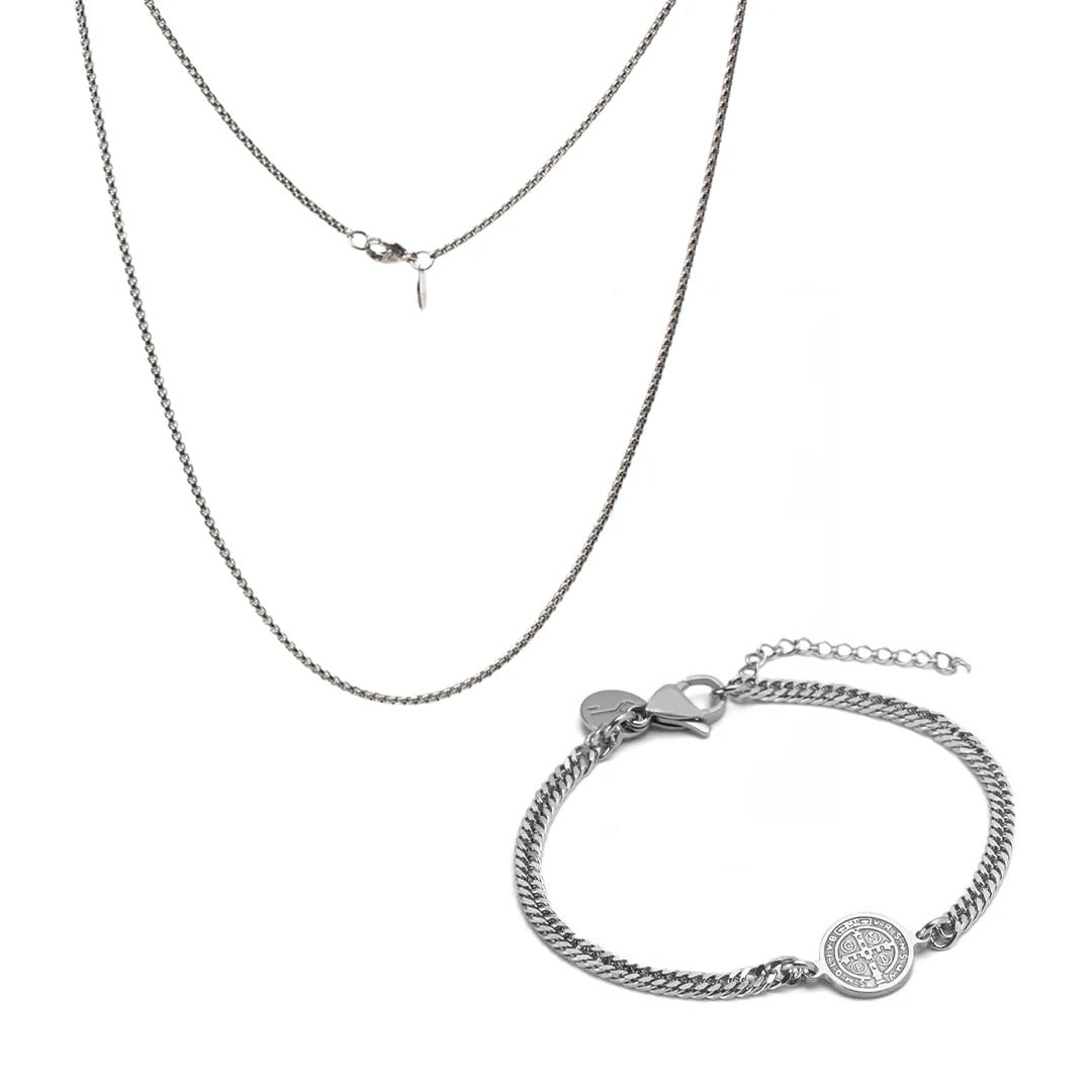 Kit Knowles de Pulseira e Colar: Amuleto e Box